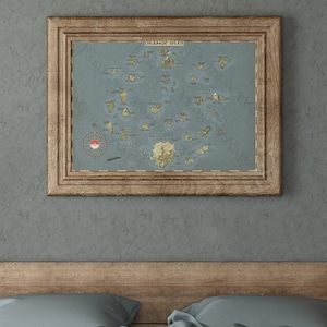 Pokemon Print Orange Isles, Fantasy Map, Orange Islands Map, Geeky Gift ...