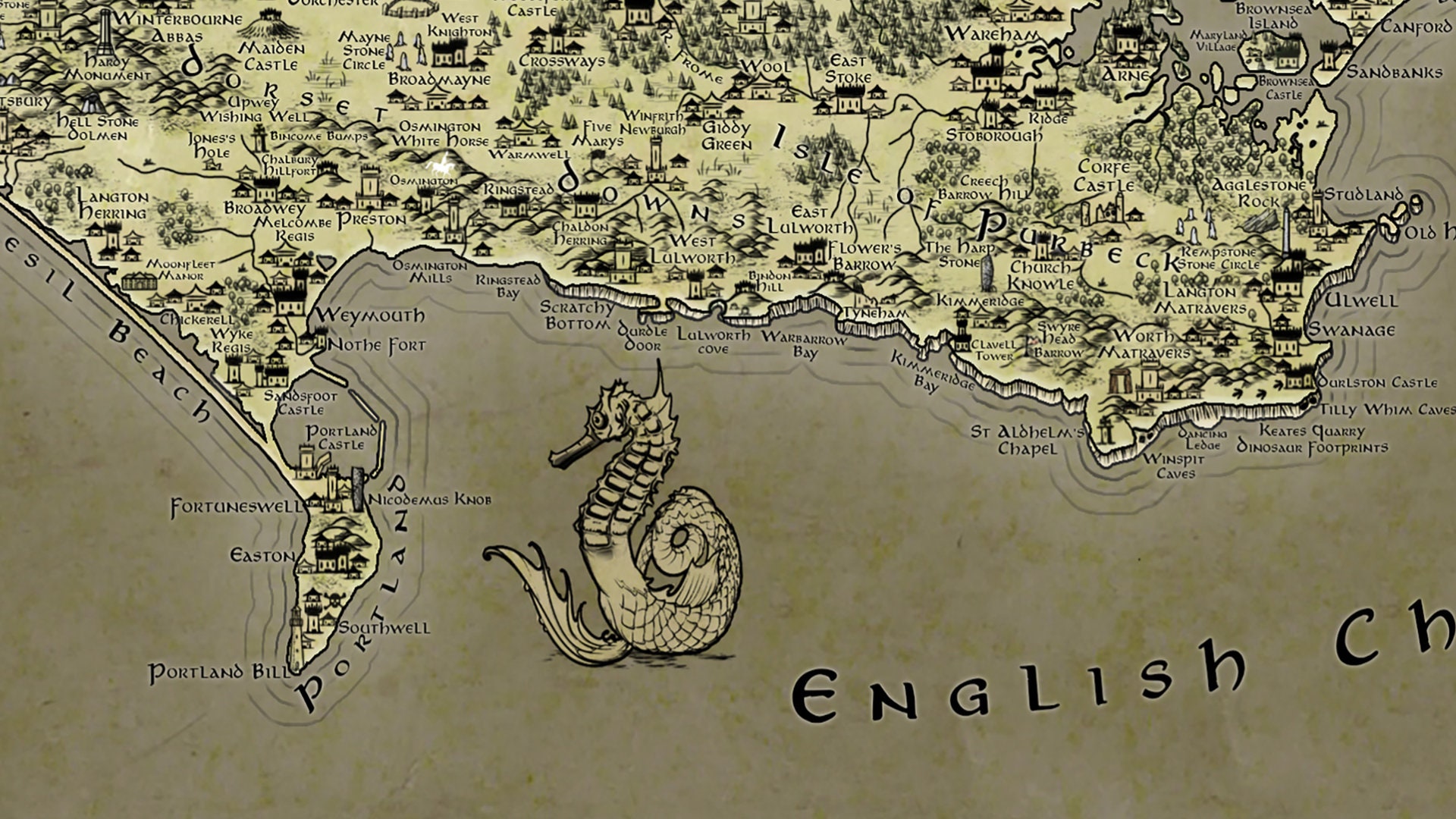 Dorset Fantasy Map Print Dorset Poster Dorset Gift Geeky - Etsy UK