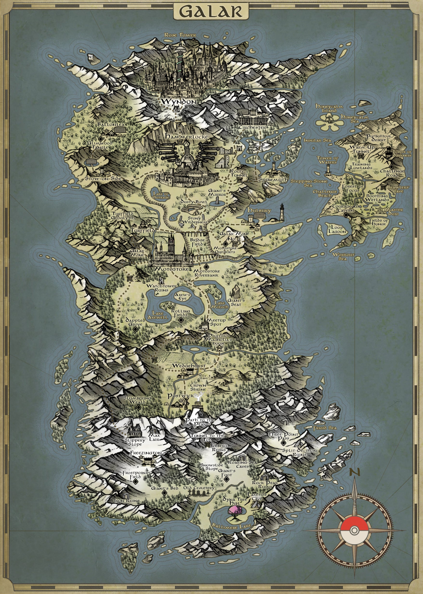Pokemon Canvas Galar Map Fantasy Map Canvas Print Pokemon - Etsy Australia