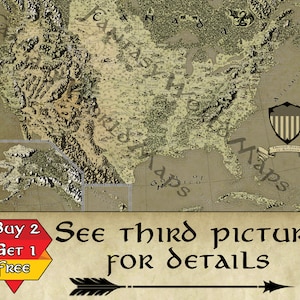 USA Print Fantasy Map, USA Poster, Fantasy Art Print, United States Map ...