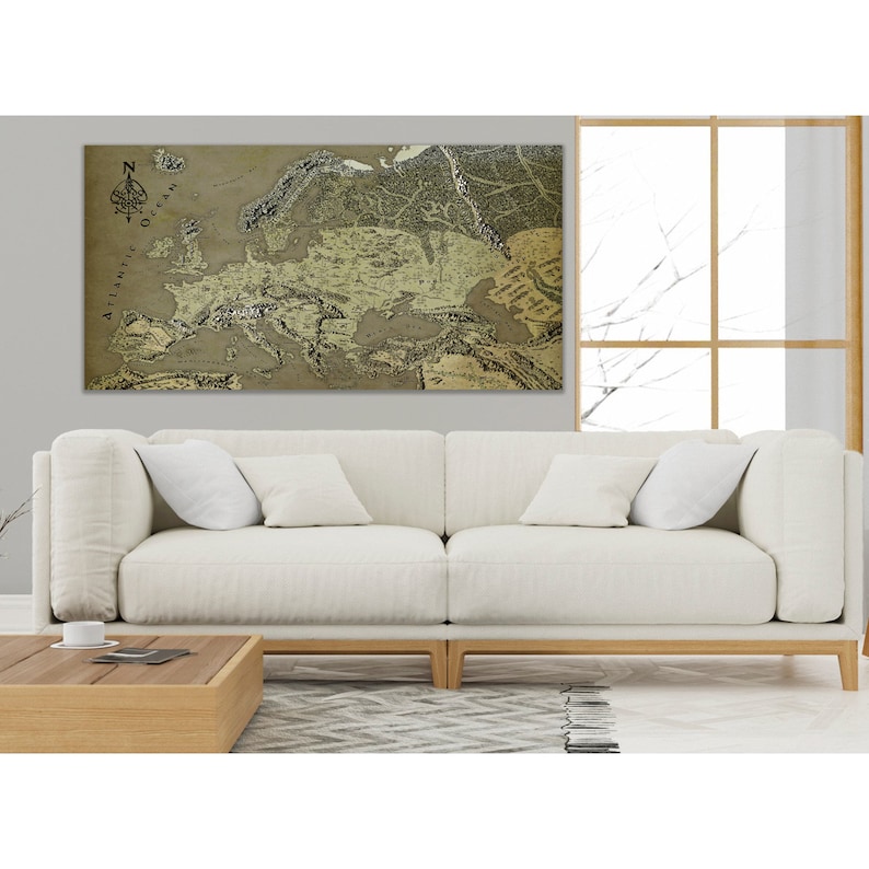 Europe Fantasy Map Canvas Europe Canvas Art Europe Wall Art - Etsy