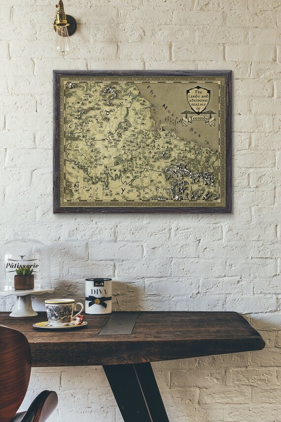 Teesside Fantasy Map Teesside Map Print Teesside Poster - Etsy
