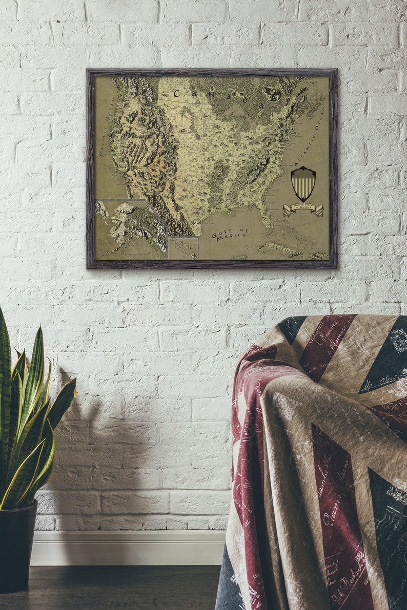 USA Print Fantasy Map USA Poster Fantasy Art Print United - Etsy UK