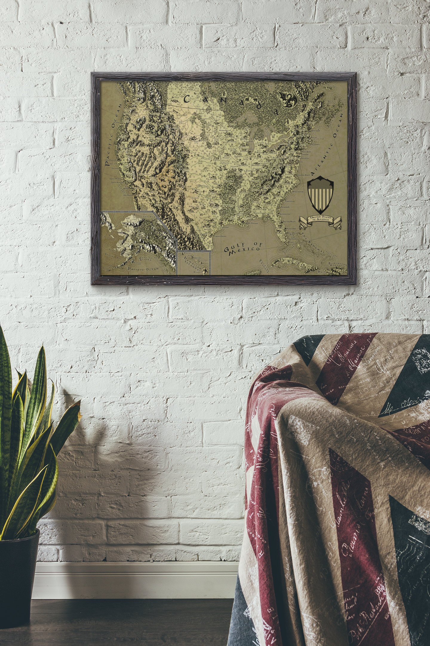 USA Print Fantasy Map USA Poster Fantasy Art Print United - Etsy UK