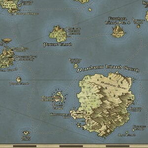 Pokemon Print Orange Isles, Fantasy Map, Orange Islands Map, Geeky Gift ...