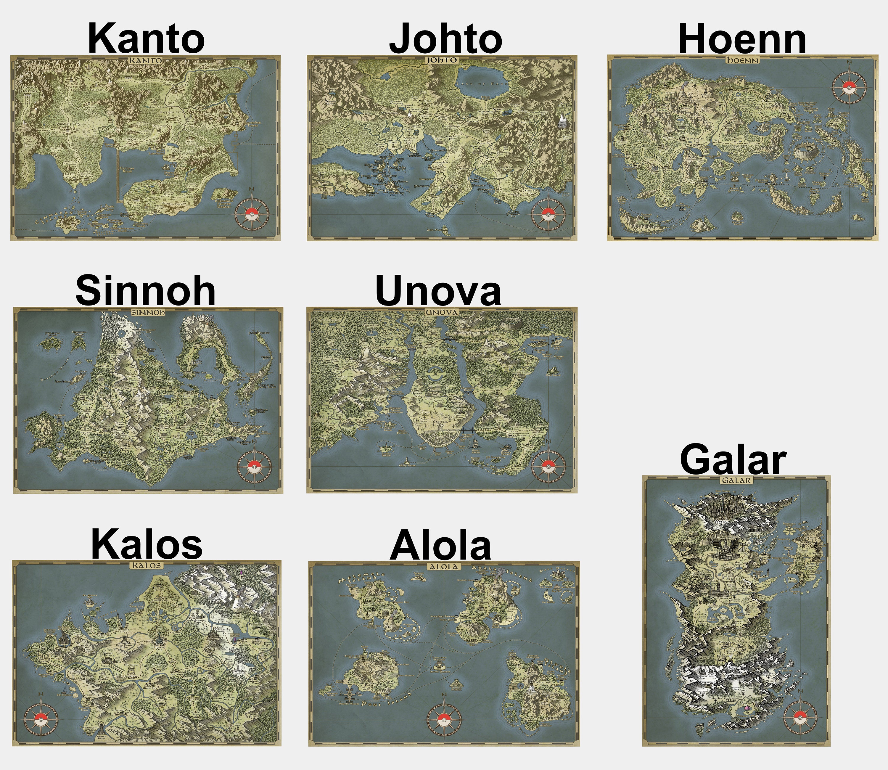 Pokemon Canvas Kalos Map Fantasy Map Canvas Print Pokemon - Etsy UK