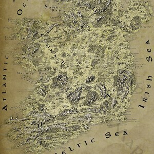 Ireland Fantasy Map, Ireland Poster Print, Geeky Gift for Him, Geeky ...