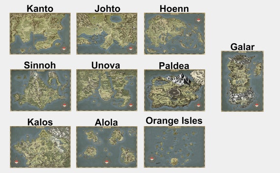 Kanto And Johto Region Map
