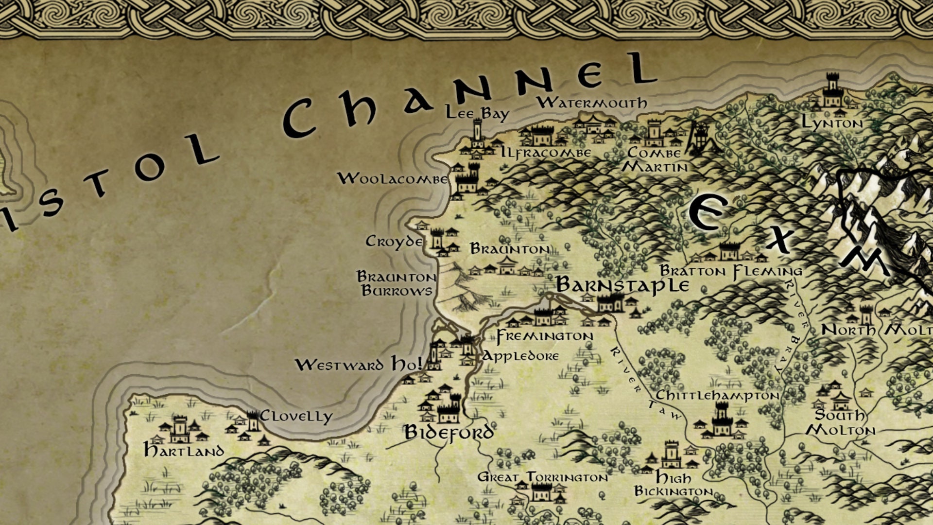 Devon Canvas Fantasy Map Devon Print Devon Wall Art Geeky - Etsy UK