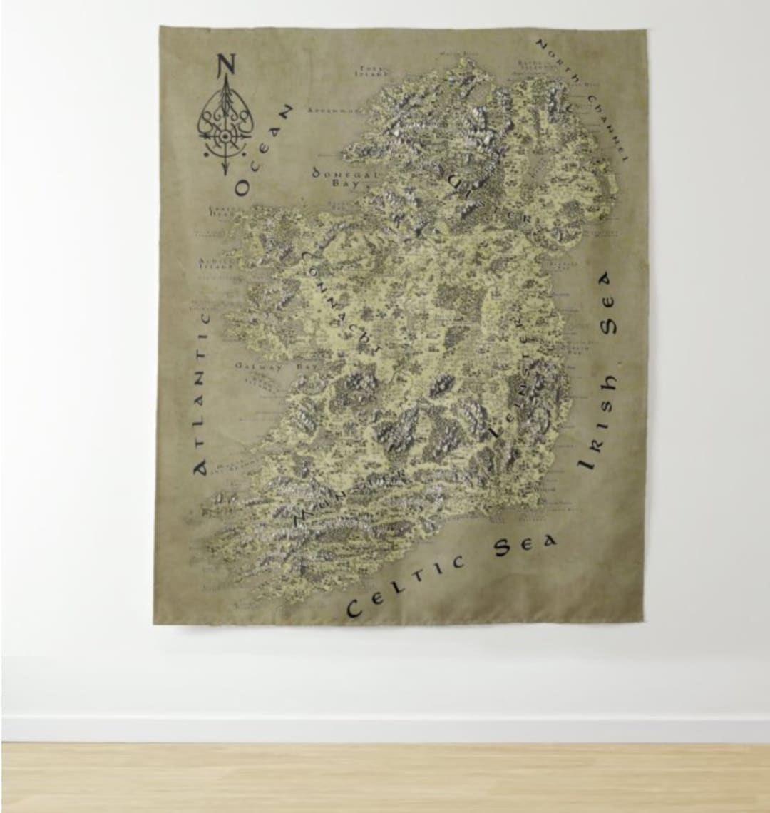 Ireland Tapestry, Fantasy Map, Irish Tapestry, Modern Large Wall Decor ...