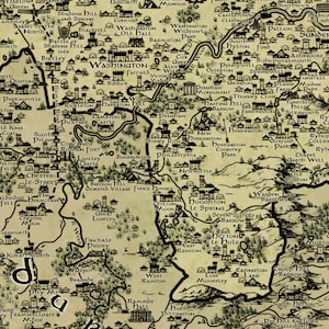 Tyne and Wear Map, Tynemouth Print, Fantasy Poster, Sunderland Gift ...