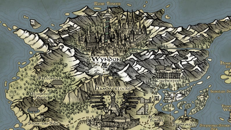 Pokemon Canvas Galar Map, Fantasy Map Canvas Print, Pokemon Canvas ...