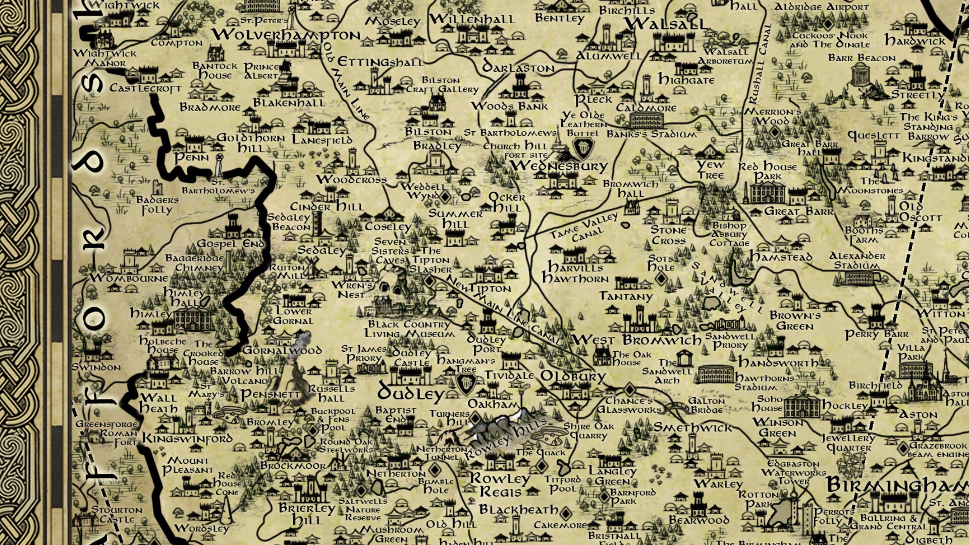 West Midlands Map West Midlands Art Birmingham Poster - Etsy