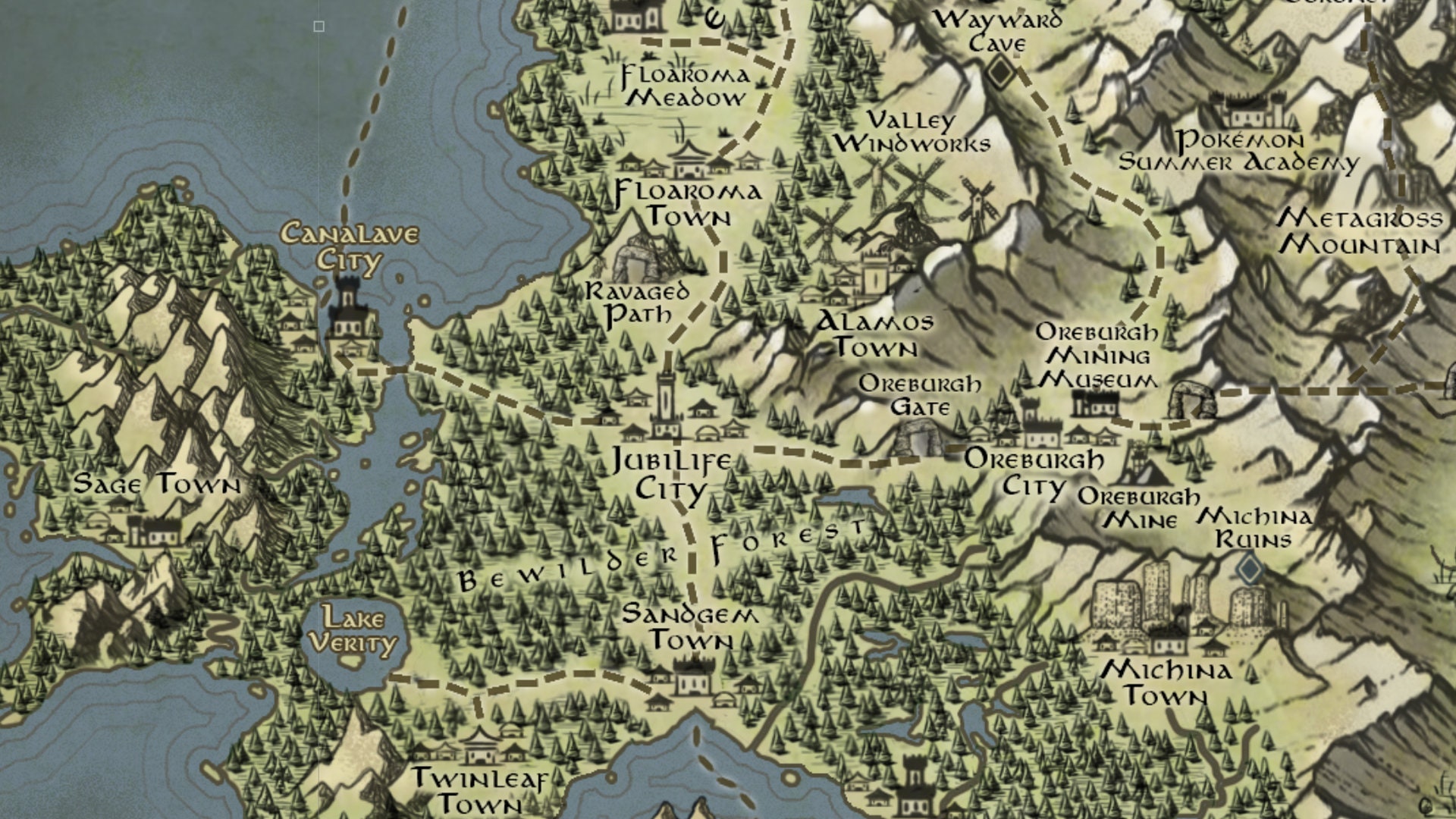 Pokemon Sinnoh World Map