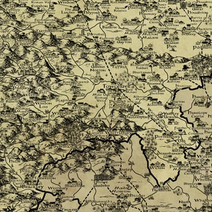 Northamptonshire Canvas, Northampton Fantasy Map, Kettering Print ...