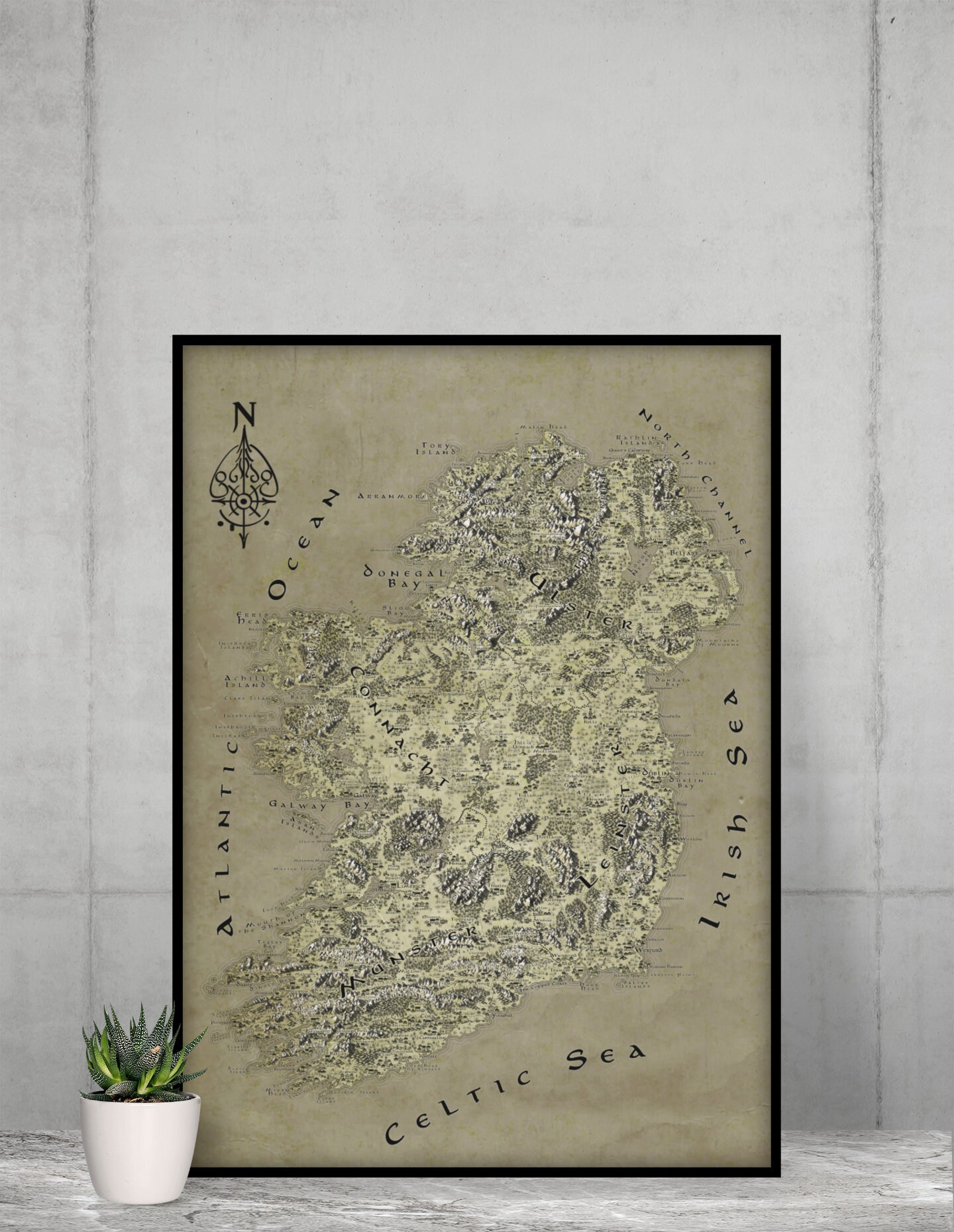 Ireland Fantasy Map Ireland Poster Print Geeky Gift for Him - Etsy UK