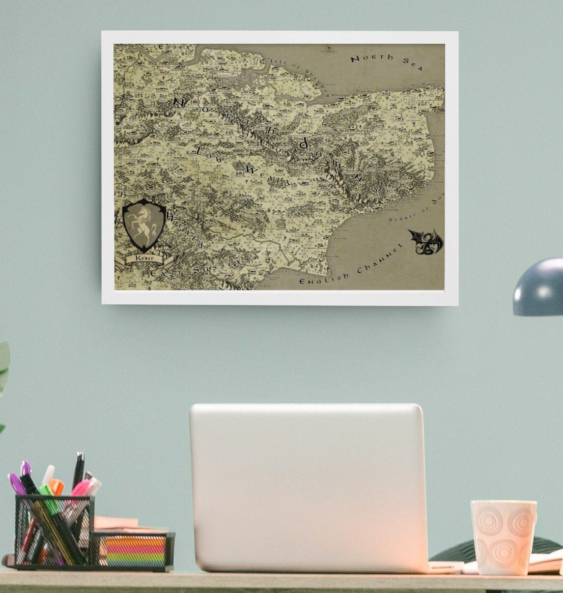 Kent Fantasy Map Kent Poster Kent Print Kent Map Gift - Etsy UK