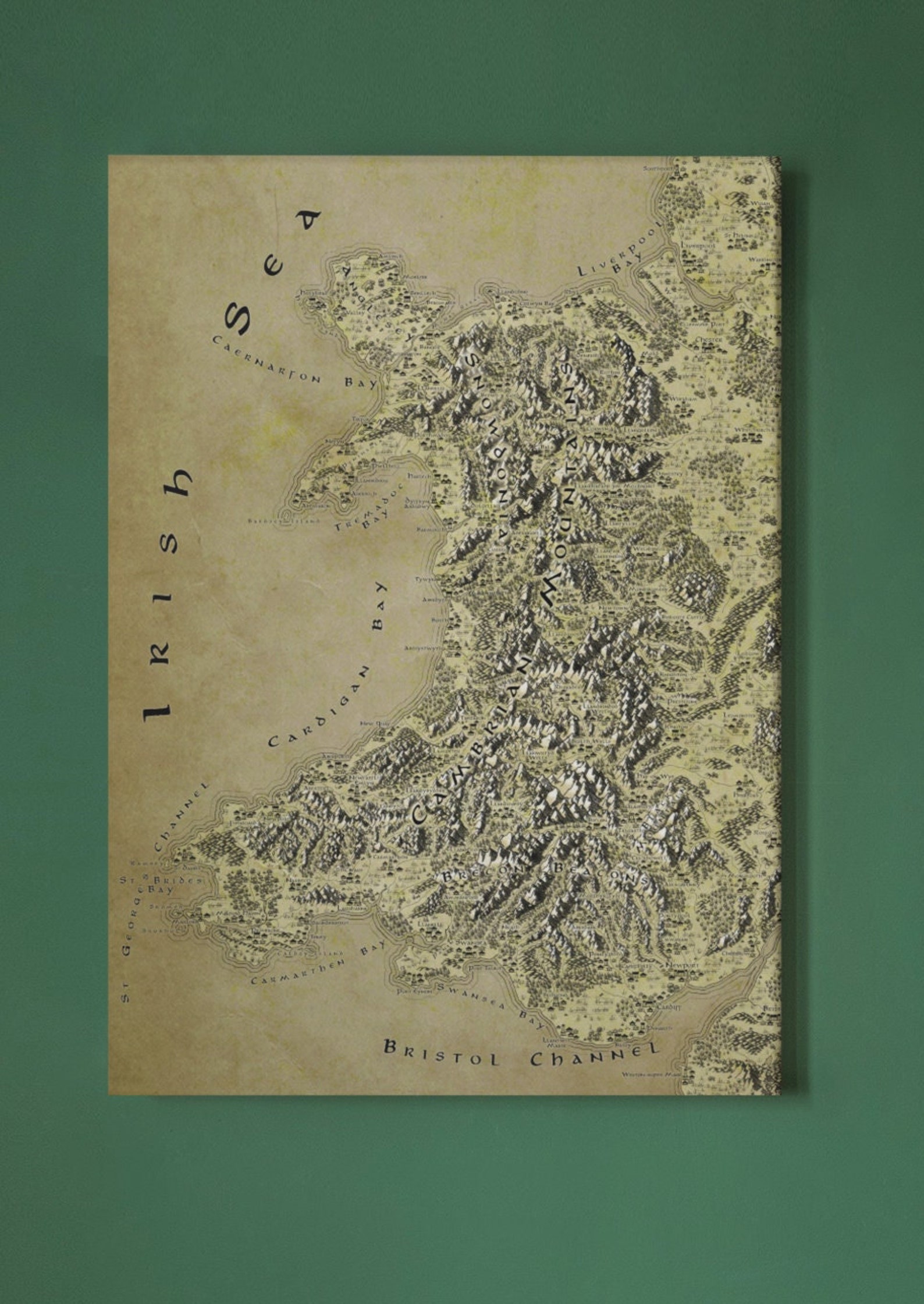 Wales Map Canvas Welsh Gifts Wales Map Wales Gift Geeky - Etsy UK