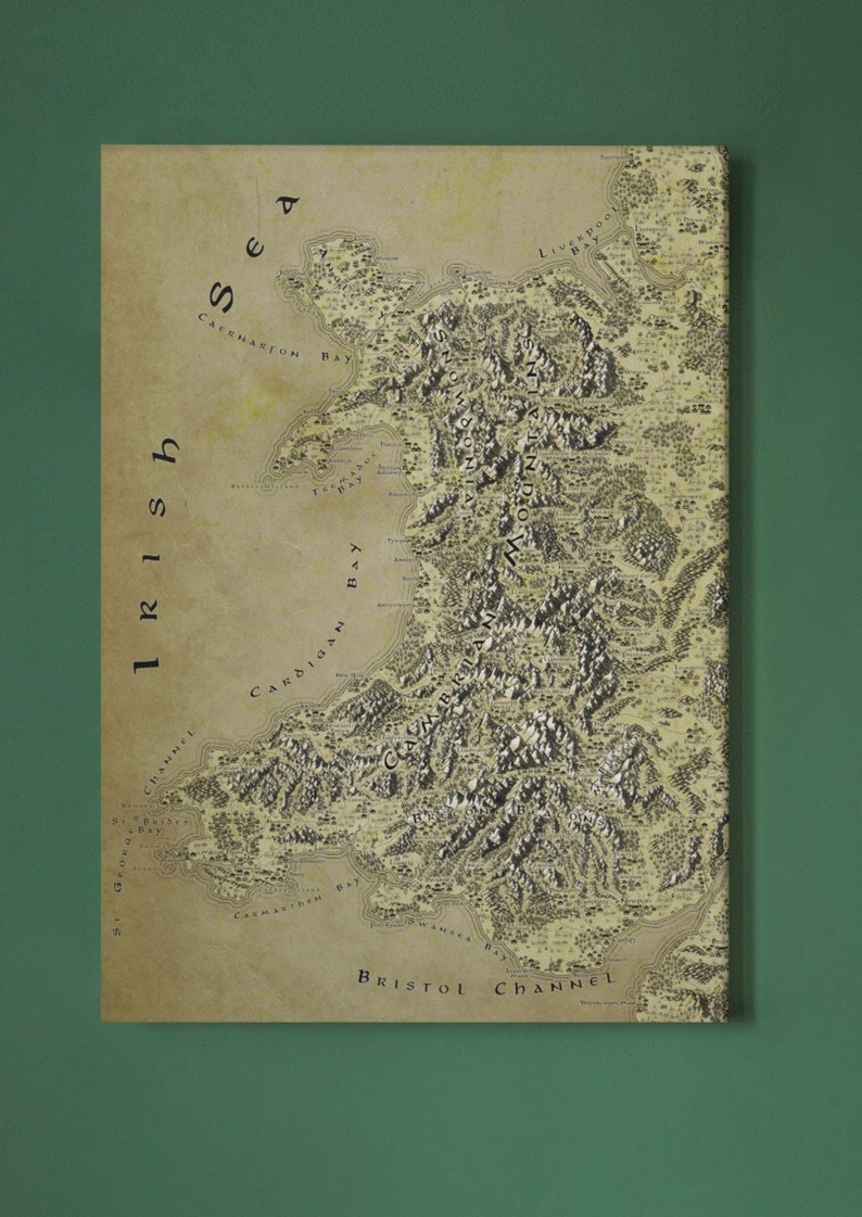 Wales Map Canvas Welsh Gifts Wales Map Wales Gift Geeky - Etsy UK