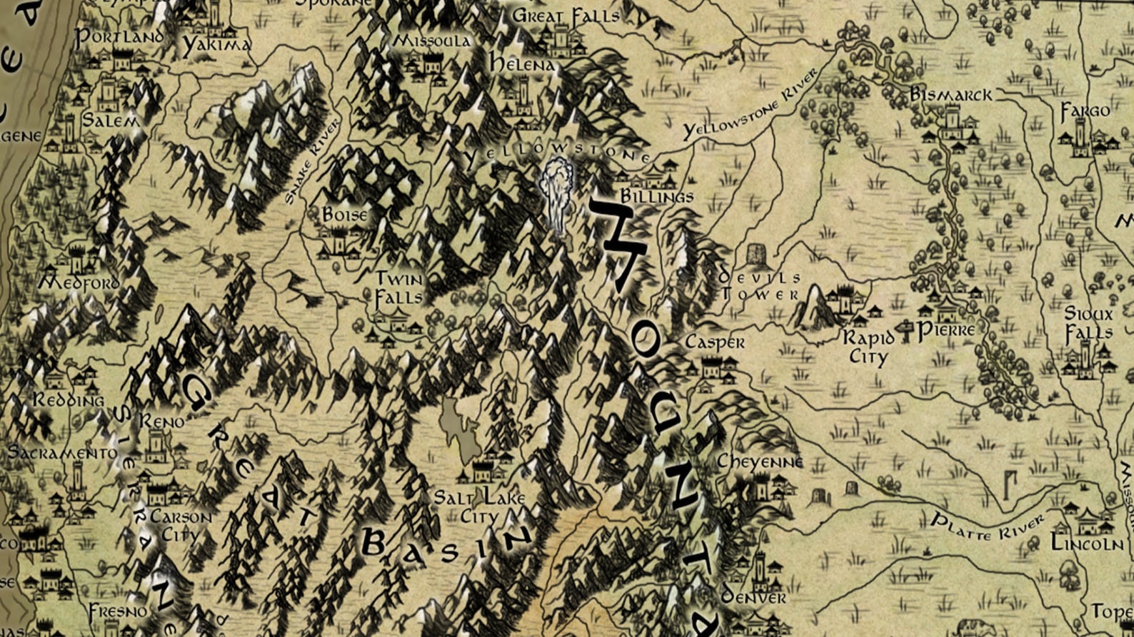 USA Print Fantasy Map USA Poster Fantasy Art Print United - Etsy UK