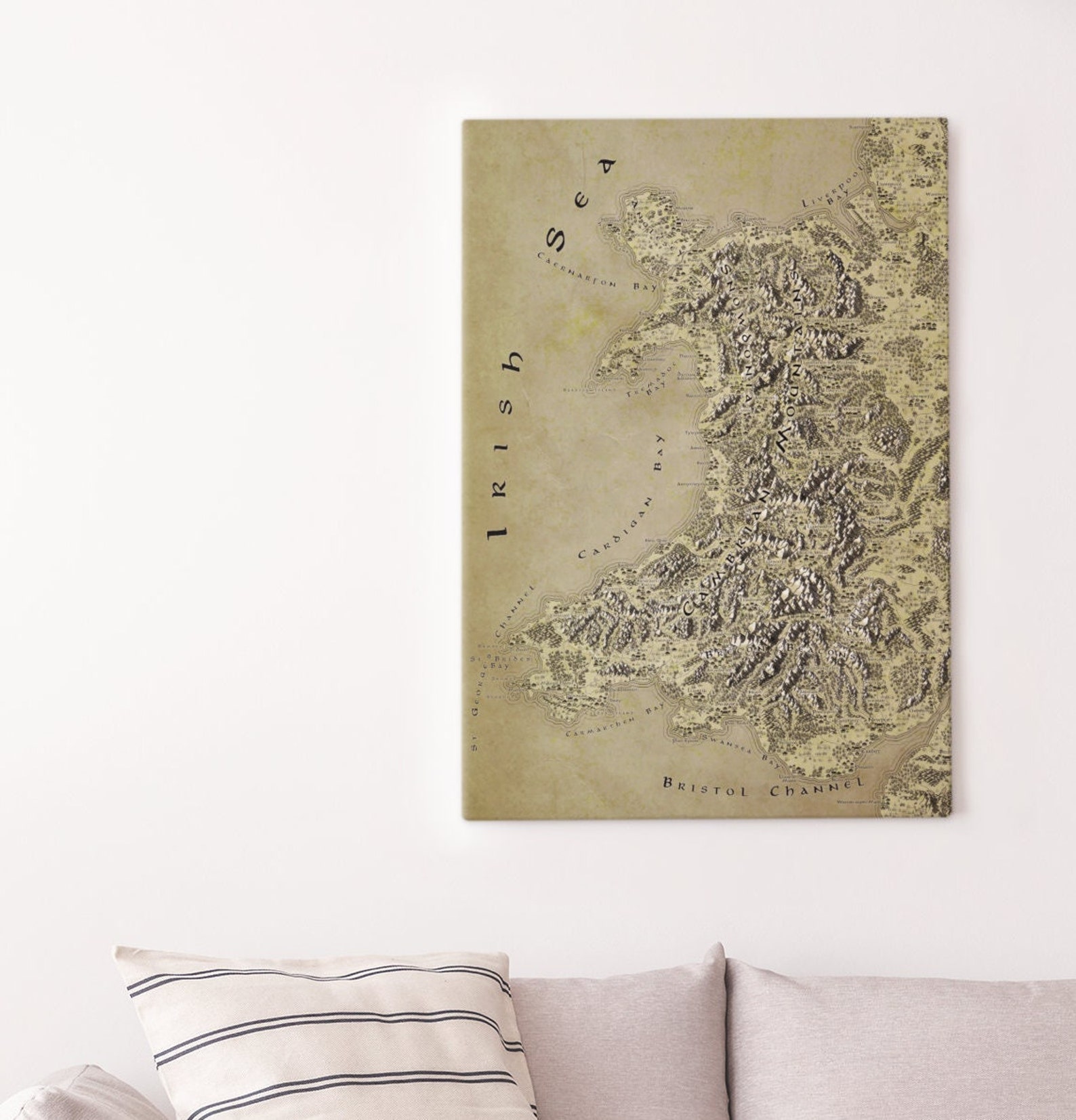 Wales Map Canvas Welsh Gifts Wales Map Wales Gift Geeky - Etsy UK