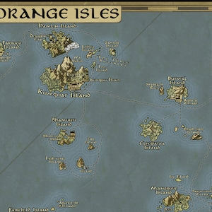 Pokemon Print Orange Isles, Fantasy Map, Orange Islands Map, Geeky Gift ...