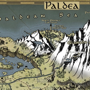 Pokemon Print Paldea, Fantasy Map, Paldea Map, Scarlet and Violet ...