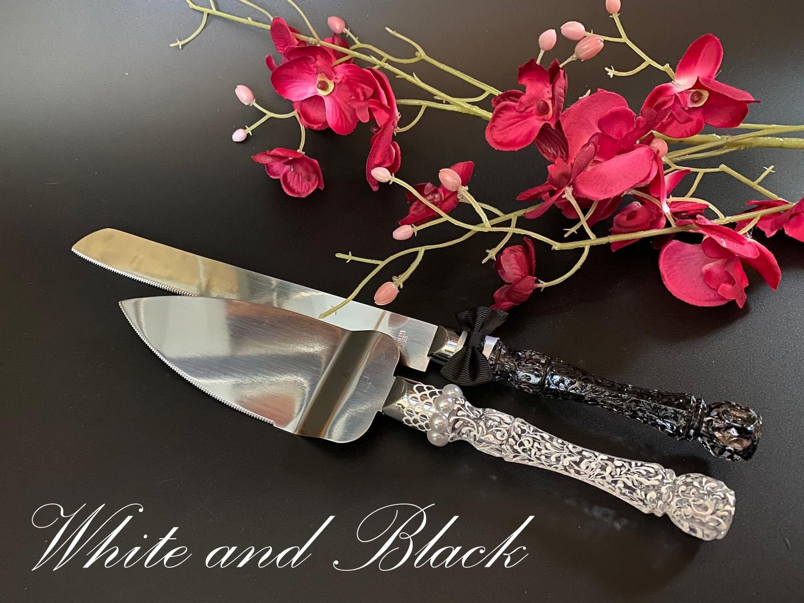 Bride and Groom Cake Server Set Wedding Cake Knife Set - Etsy