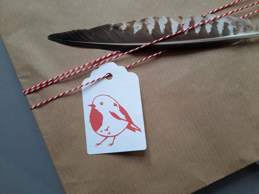Set of 4 Robin Gift Tags Gift Cards With Bird - Etsy