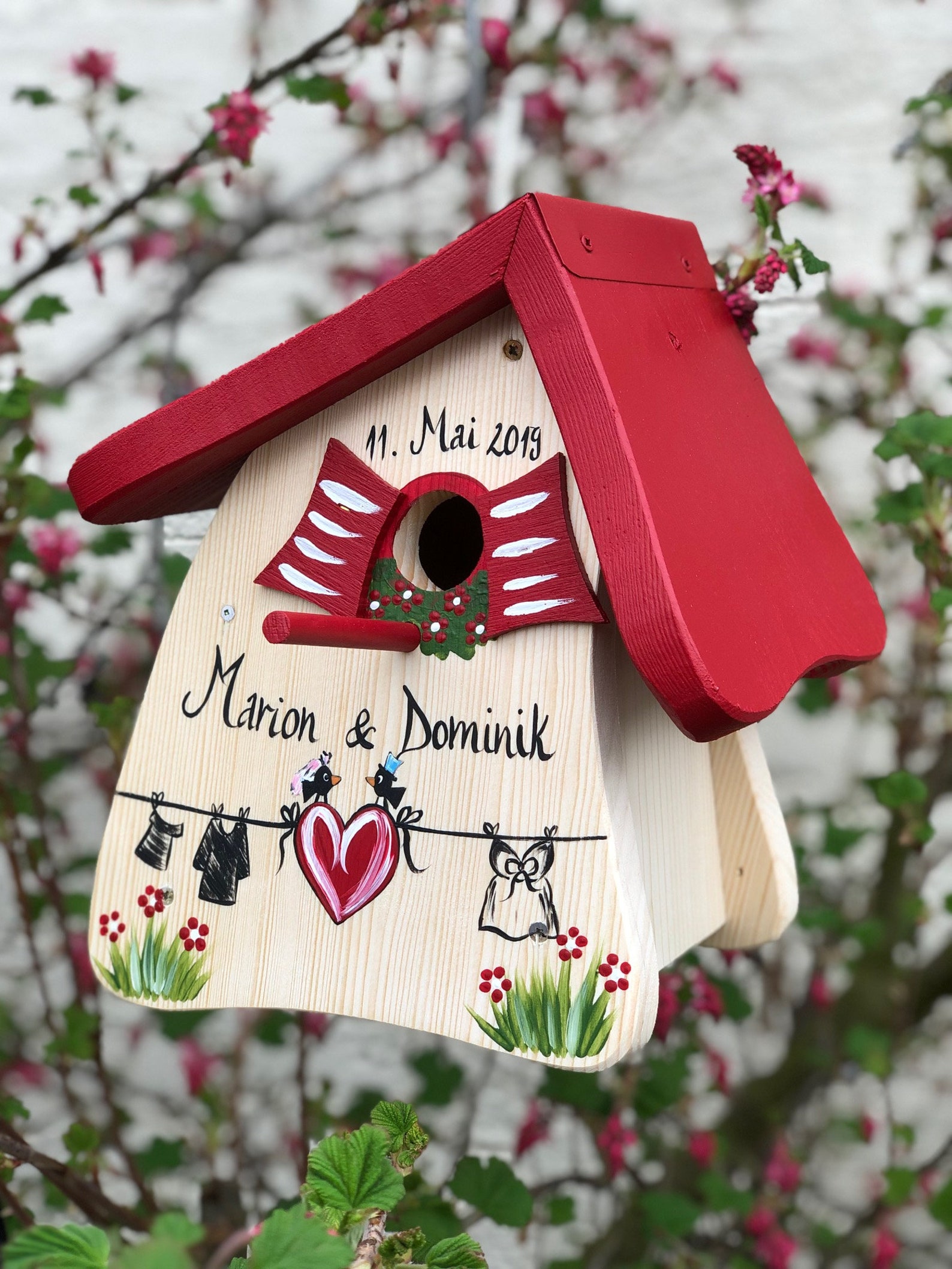 Birdhouse | Wedding, Wedding Gift, Wedding Present, Hanging Nesting Box ...