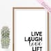 DIGITAL DOWNLOAD Live Laugh Love Lift Poster Gym Poster - Etsy