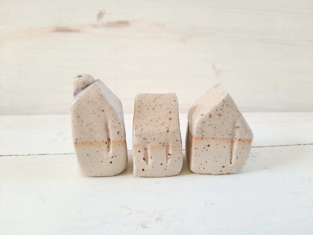 Charming Ceramic Cottages, Colour Flotsam 2 Set of 3, Stoneware, Frost ...