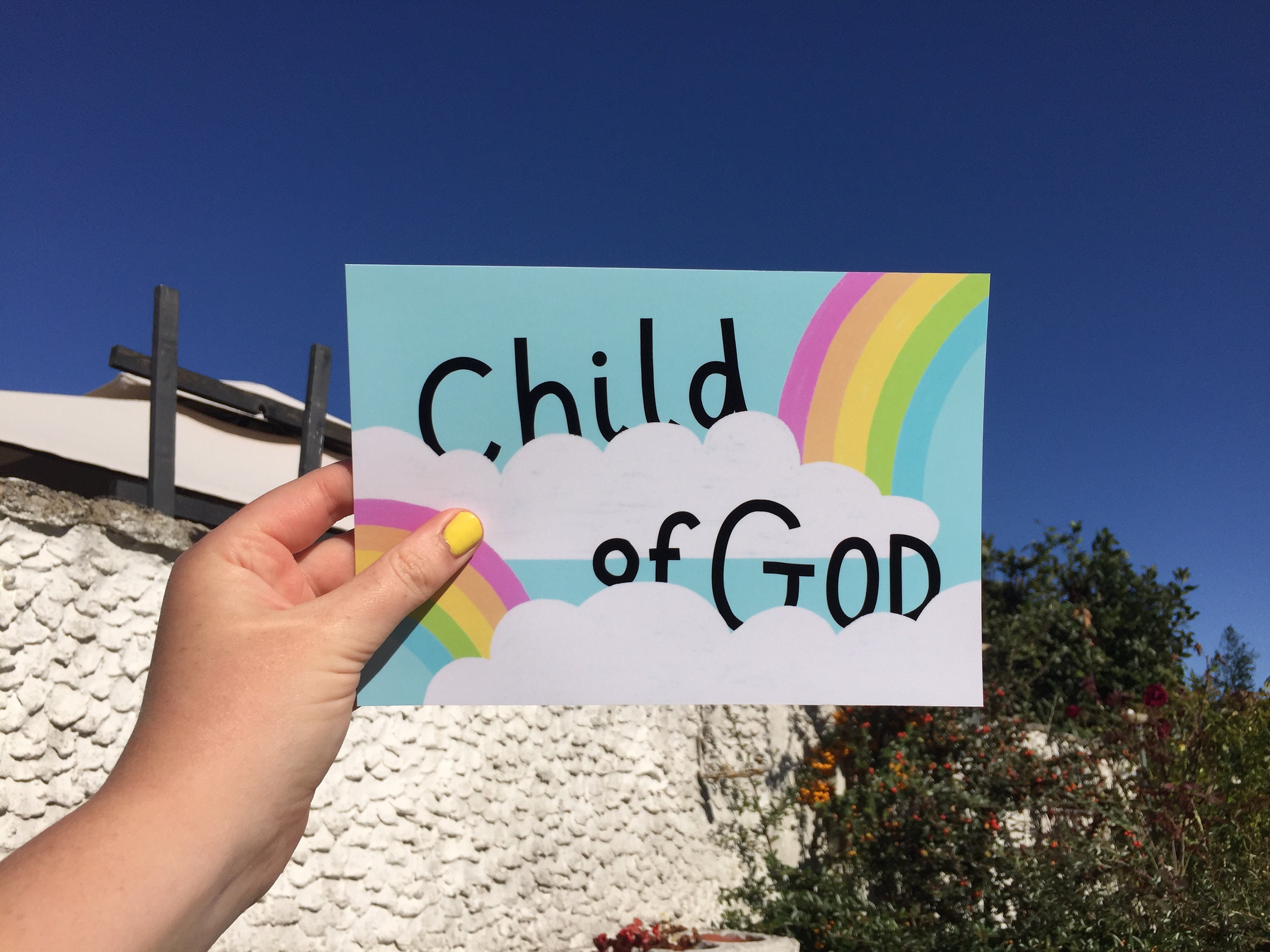 Kind van God Print Spirituele Geloof Rainbow A5 - Etsy Nederland