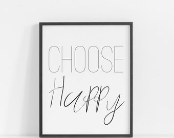 Choose happy print | Etsy