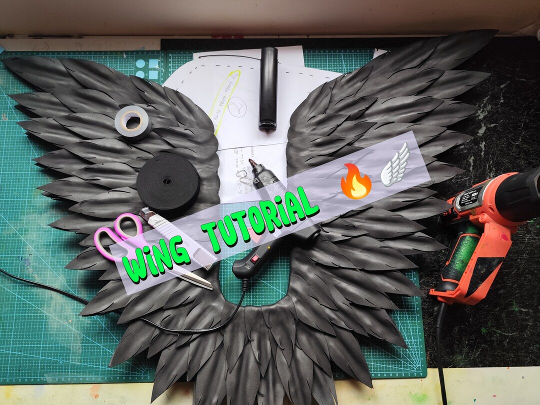 Angel Wings Template PDF ONLY Tutorial Link in Description - Etsy