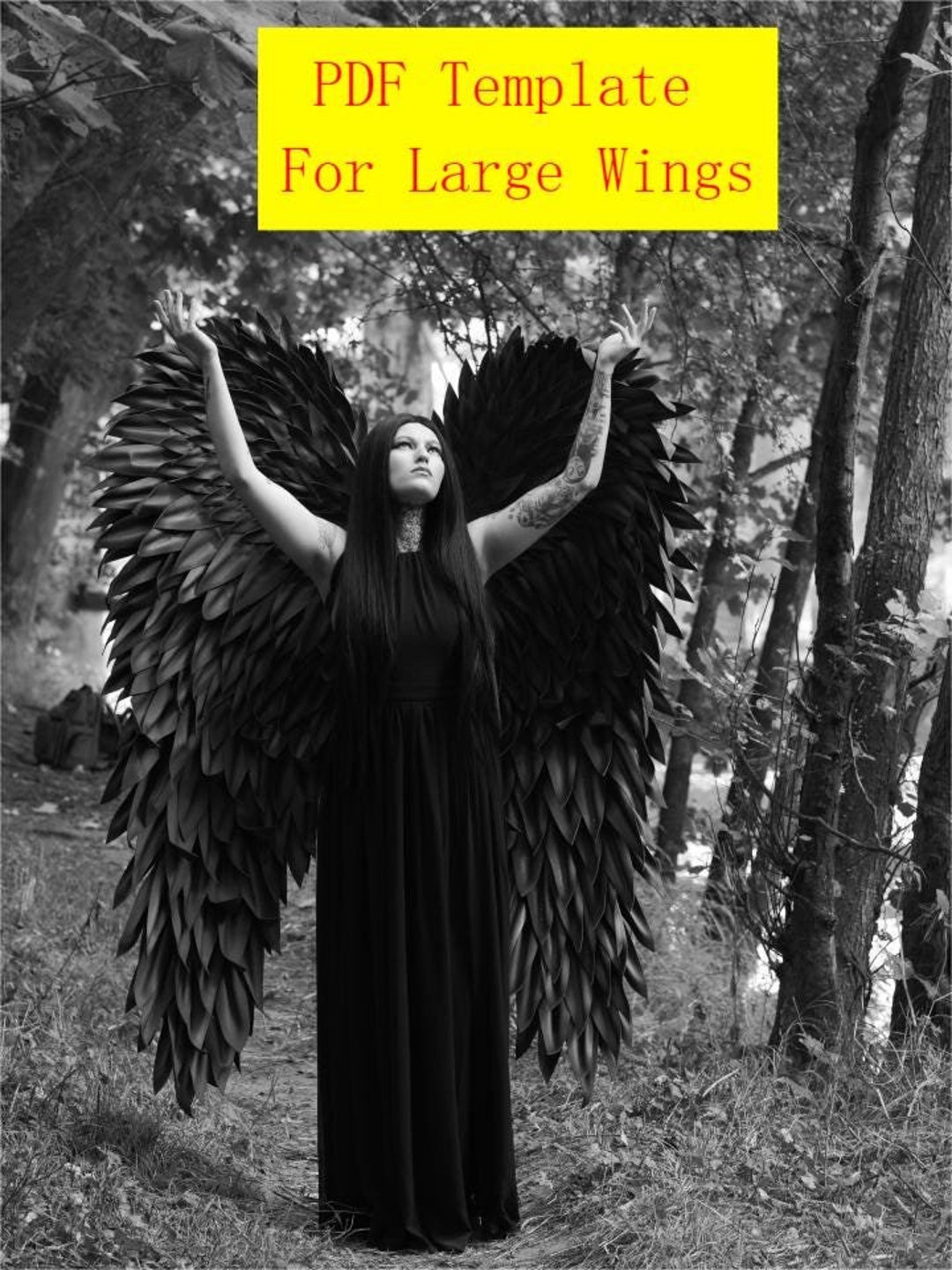 Large Angel Wings Template PDF ONLY Tutorial Link in Description - Etsy