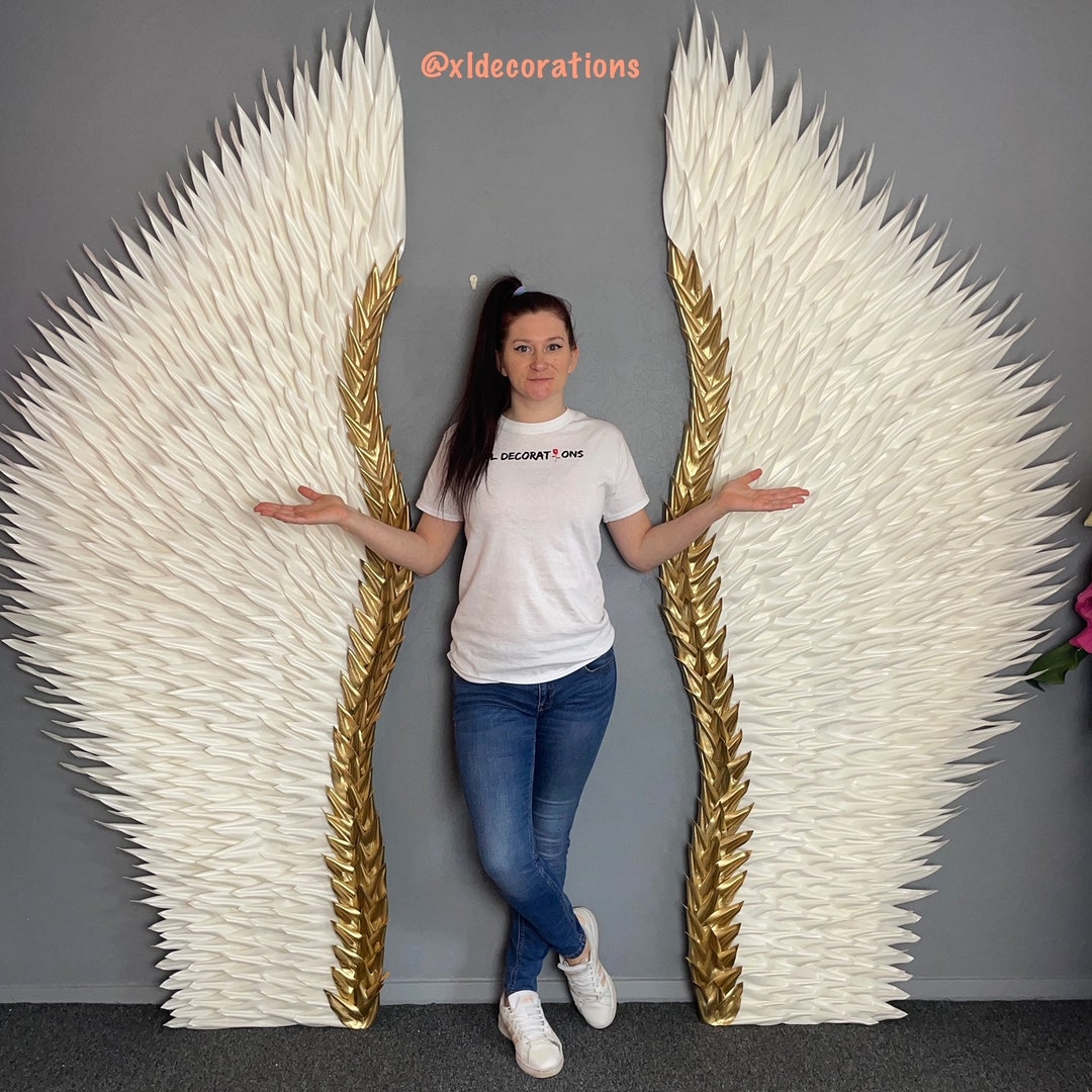 Giant Handmade Free Standing Angel Wings Beauty Salon / Wedding / Event ...