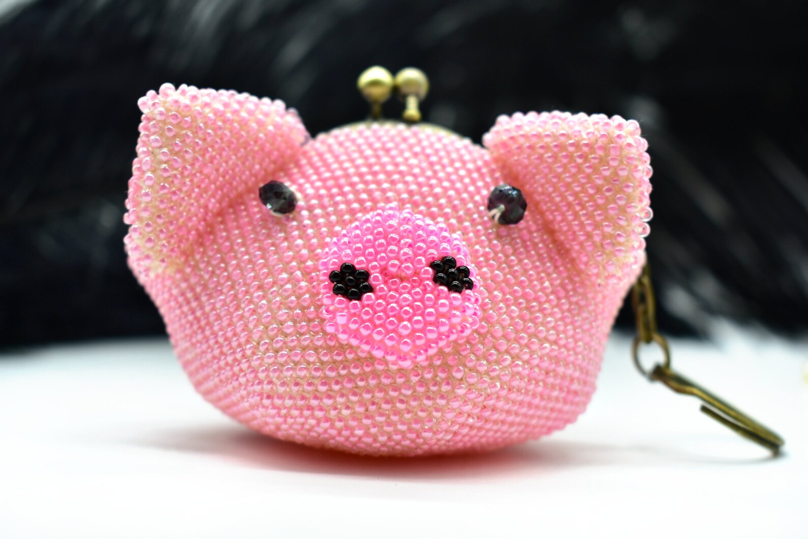 Pig coin purse Pig wallet Beaded pig Beaded coin purse Pig | Etsy