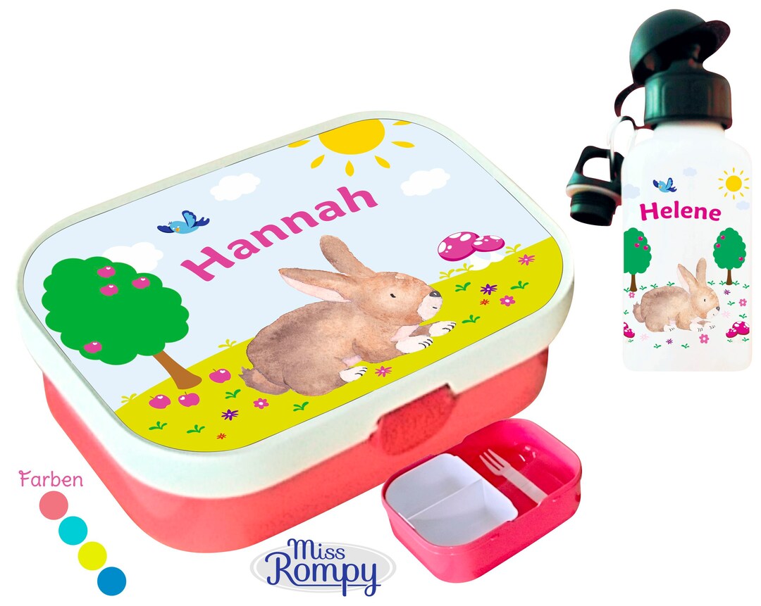 Missrompy Rabbit 877 Rabbit Lunch Box With Name in the Set - Etsy UK