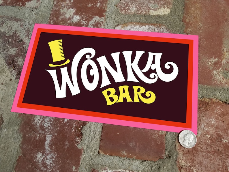 ONE Large Jumbo Replica Willy Wonka Bar Wrapper Laptop / Box / Wall ...