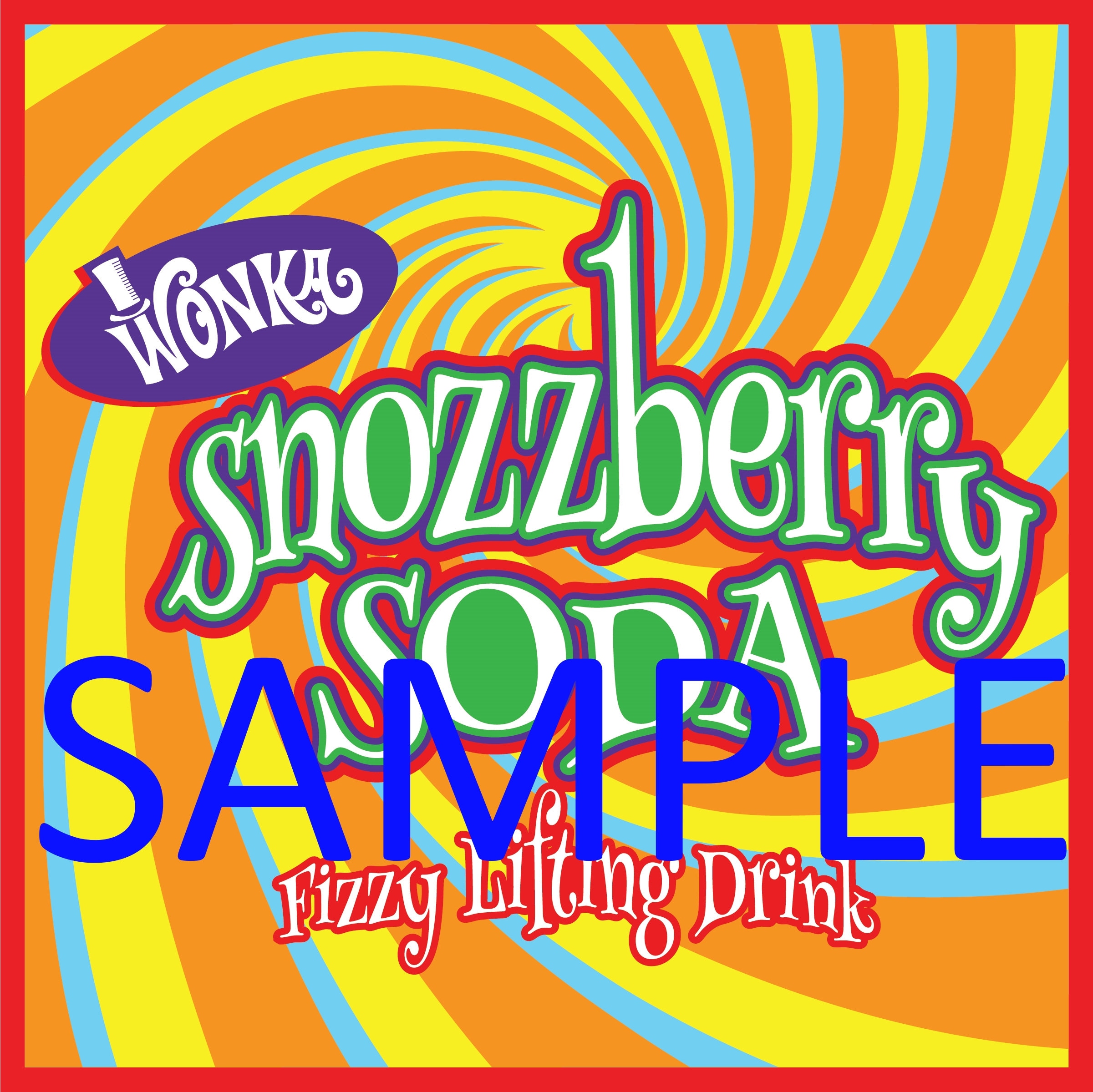 FOUR Small Willy Wonka Fizzy Lifting Drink Bottle Labels Snozzberry ...