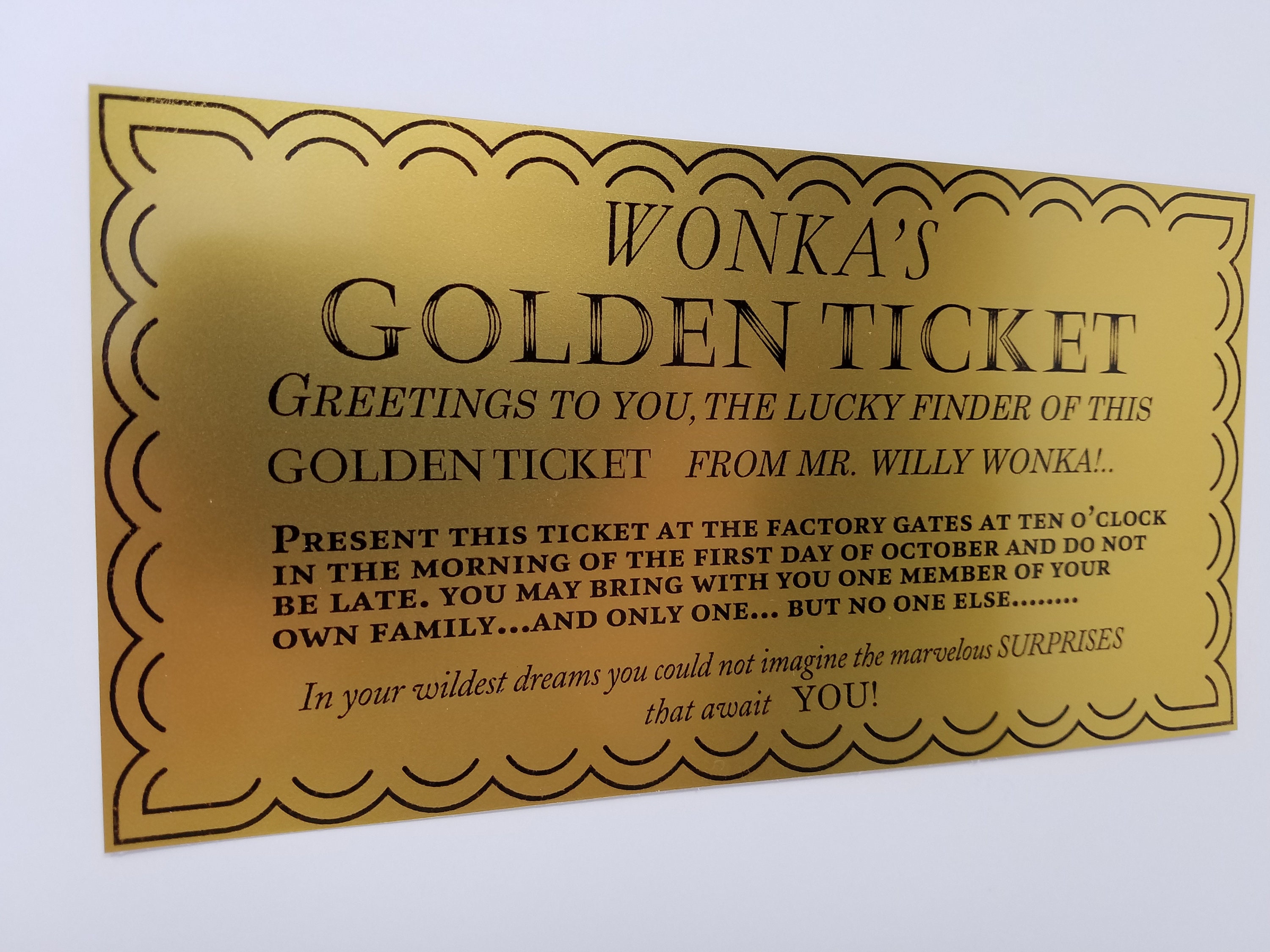 Willy Wonka Candy wonka Bar Prop Replica Golden - Etsy Ireland