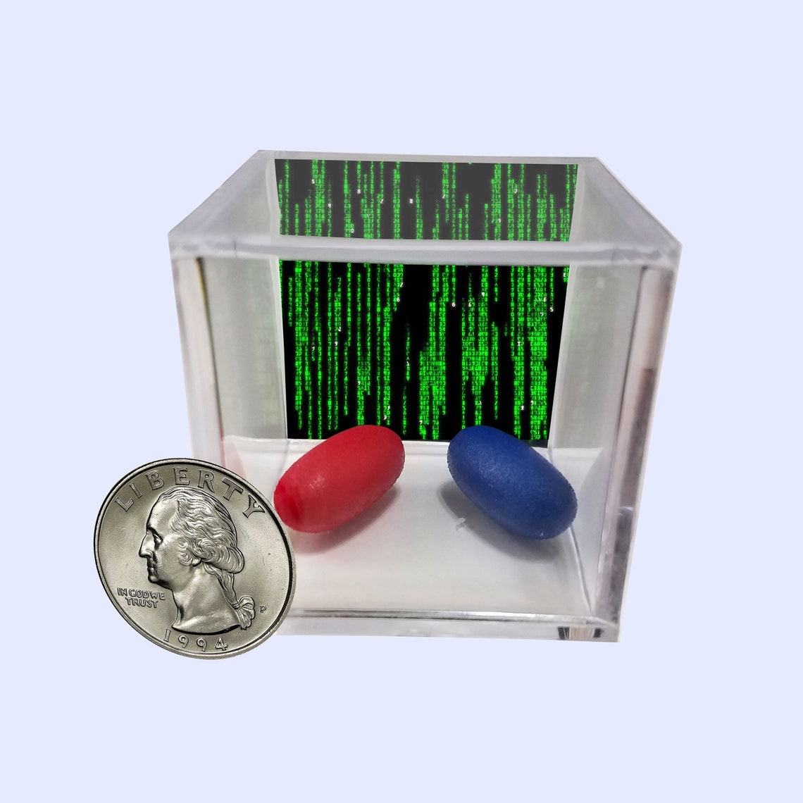 The Matrix Movie Blue Pill and Red Pill Falling Numbers in | Etsy