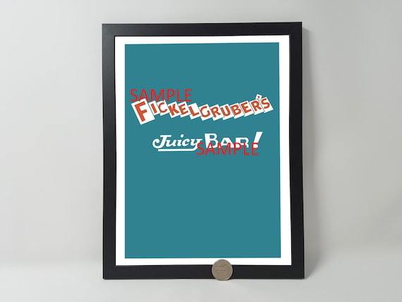 Framed Fickelgruber's Candy Bar Wrapper Willy Wonka | Etsy