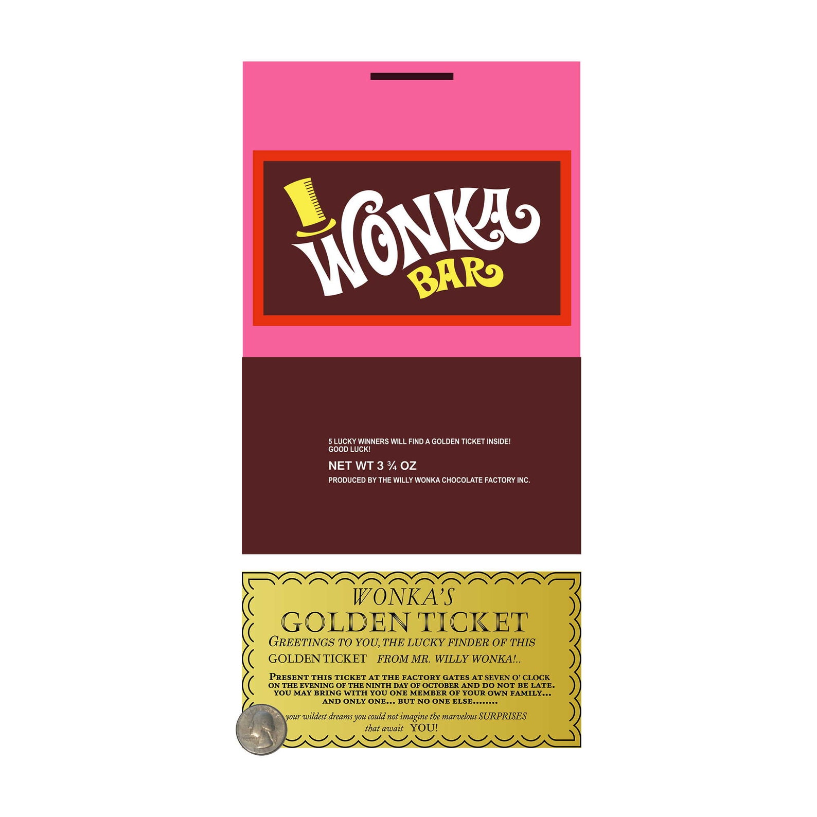 Willy Wonka wonka Bar Candy Bar Wrapper Golden Ticket - Etsy