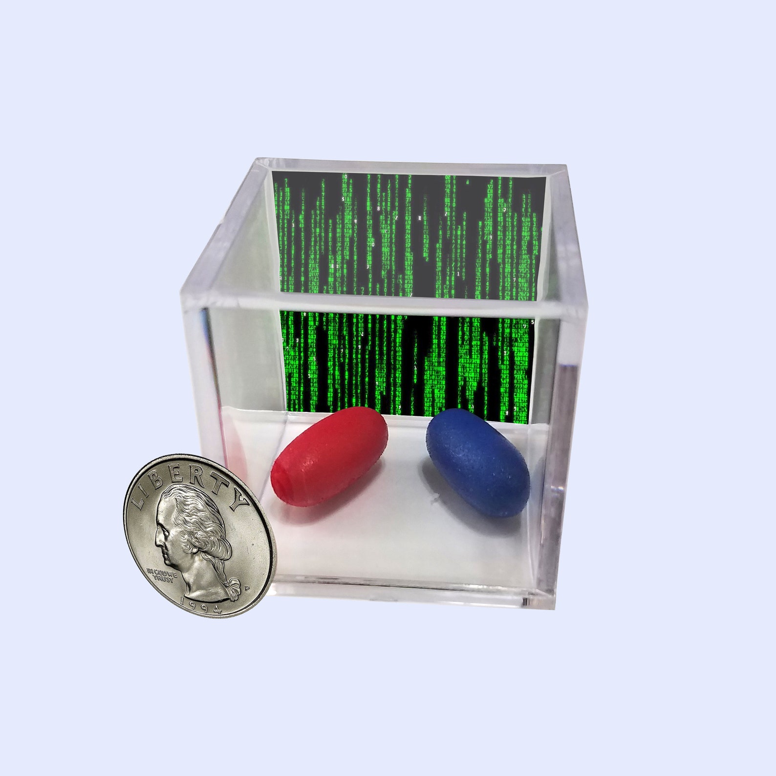 The Matrix Movie Blue Pill and Red Pill Falling Numbers in | Etsy