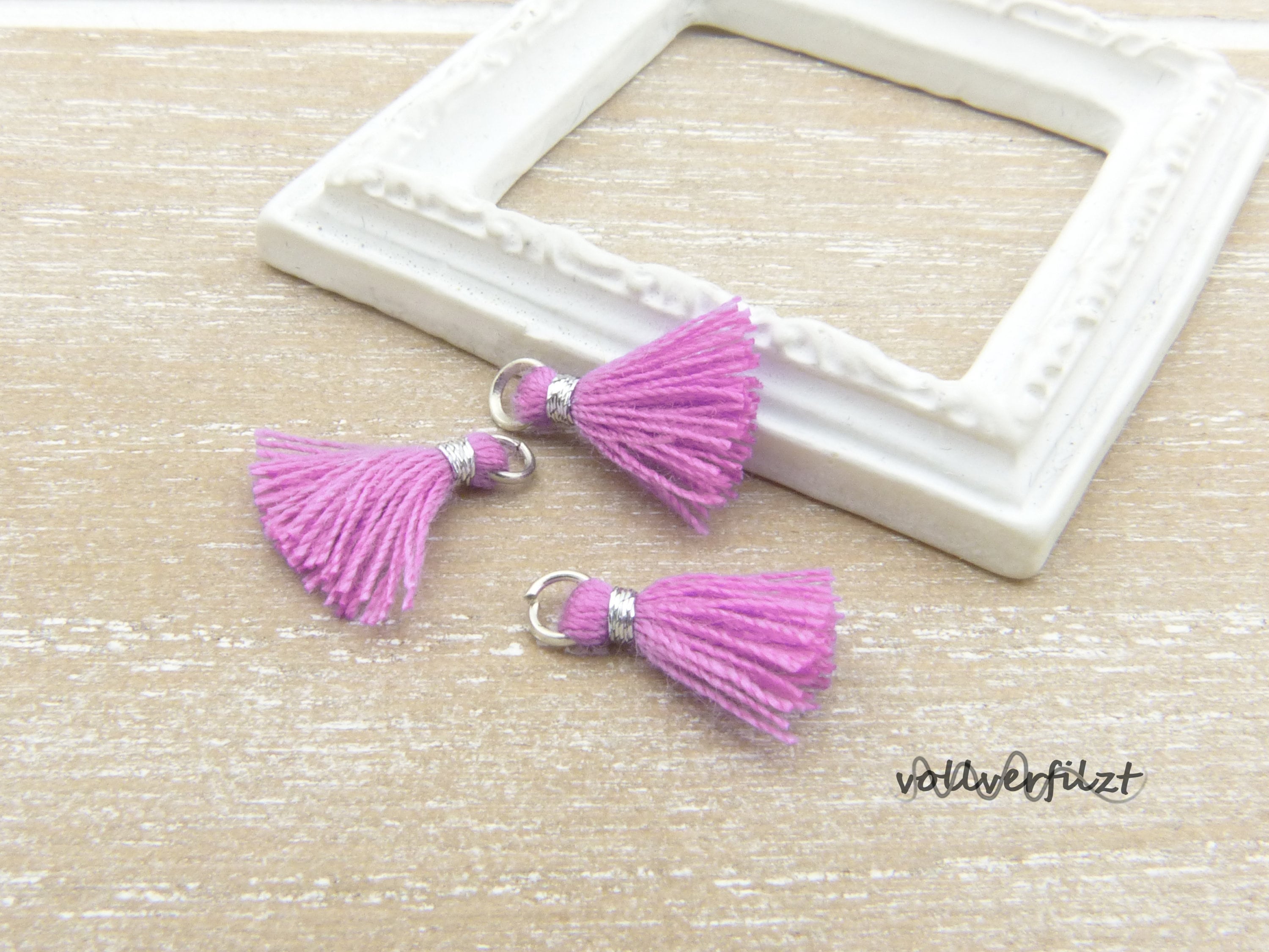 3x mini Quaste 1cm Farbauswahl Boho Anhänger Schmuckanhänger | Etsy