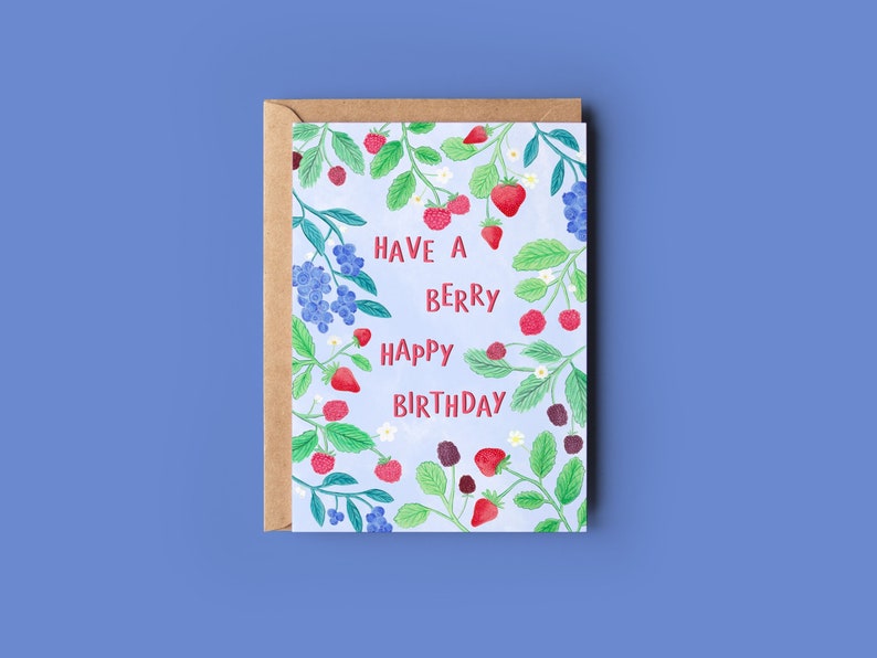 Have a Berry Happy Birthday Greeting Card Summer Berries Card for ...