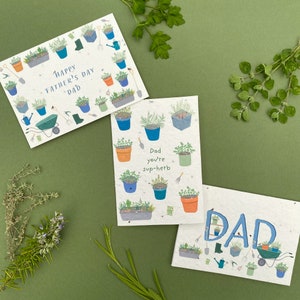 Plantable Personalised Father's Day Card, Dad Pun Card, Gardening Card ...