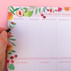 Fruity A4 Weekly Planner Pad, Recycled Paper Notepad, Eco Friendly ...